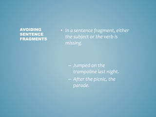 Sentence errors | PPTX