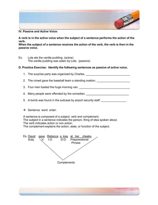 Sentence Structure - Kinds of Sentences | PDF