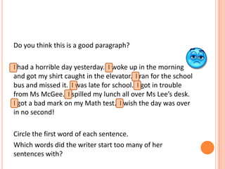 Sentence fluency transition words | PPTX