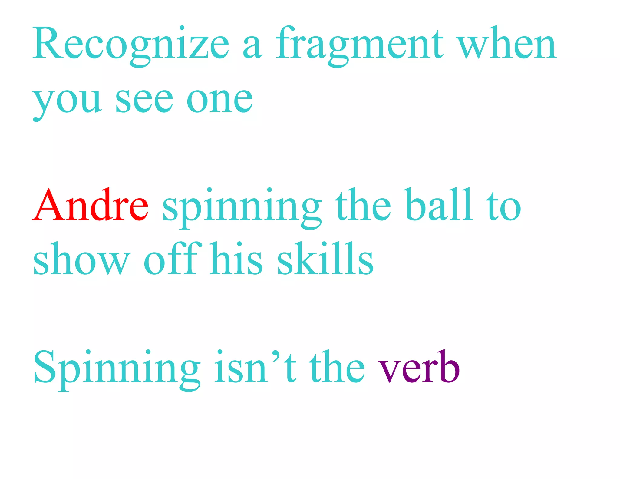 Sentence fragment | DOC