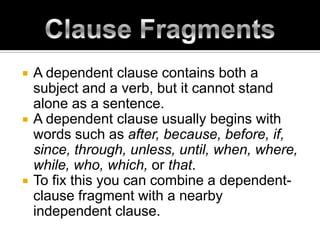 Sentence fragments | PPTX