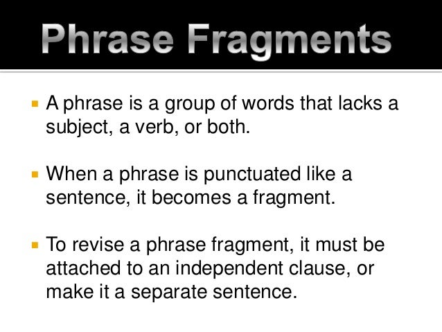 Fragment Sentence Examples