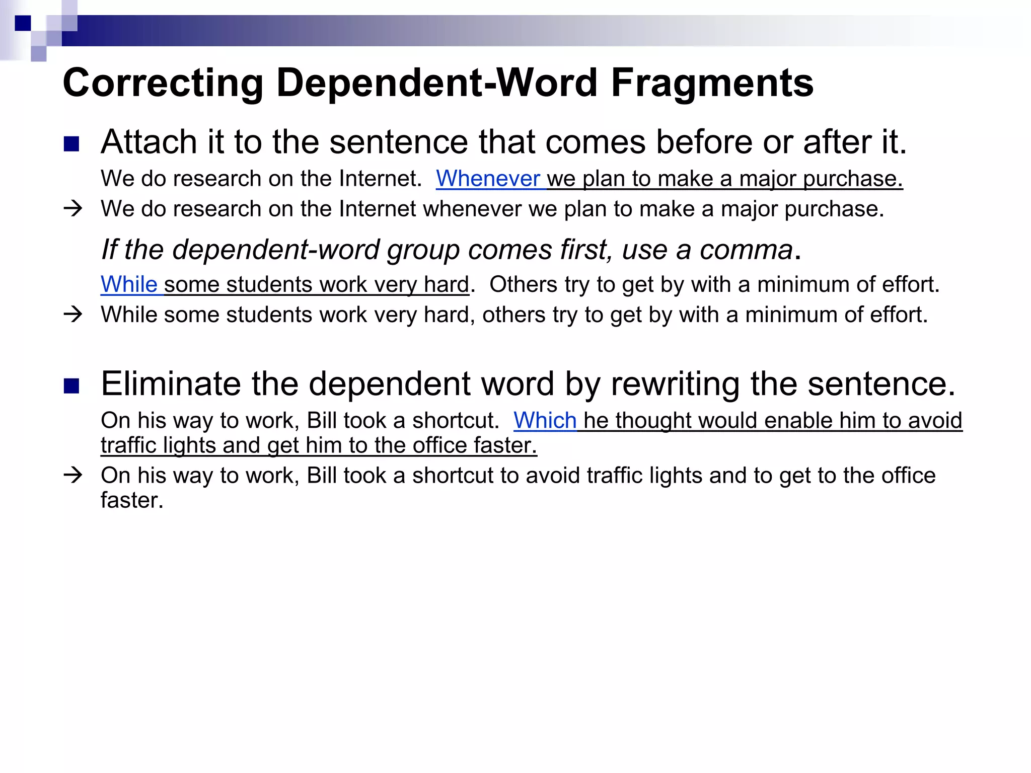 Sentence fragments | PPTX