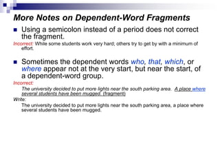 Sentence fragments | PPTX