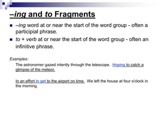 Sentence fragments | PPTX