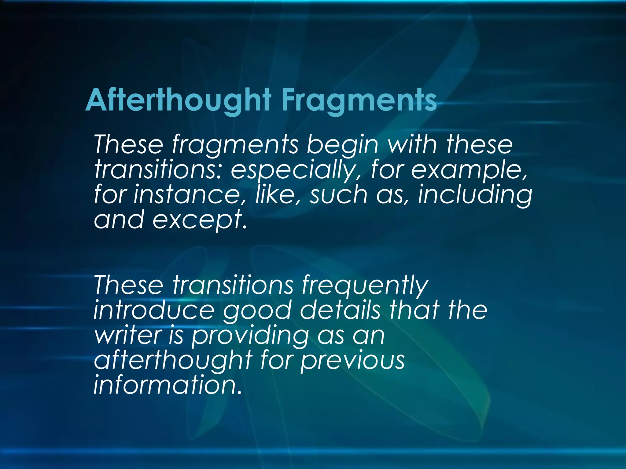 Sentence fragments | PPT
