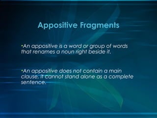 Sentence fragments | PPT