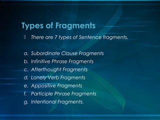 Sentence fragments | PPT
