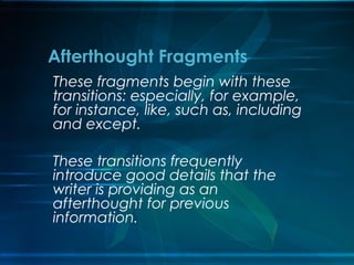 Sentence fragments | PPT