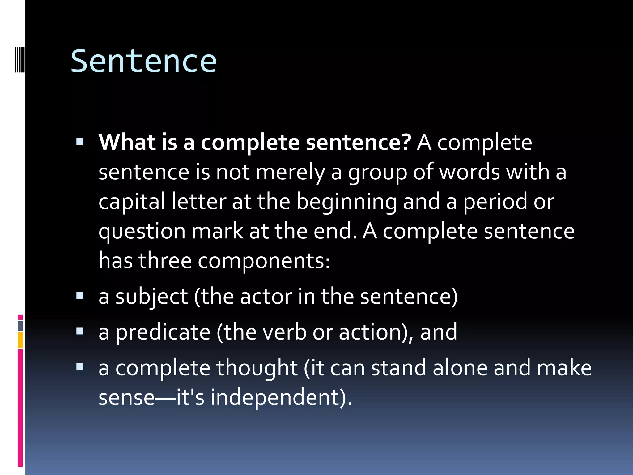 Sentence fragments grade 6 | PPTX