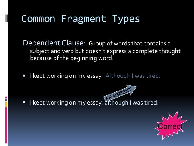 Sentence fragments grade 6