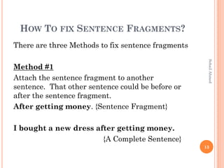 Sentence fragments by sohail ahmed | PDF