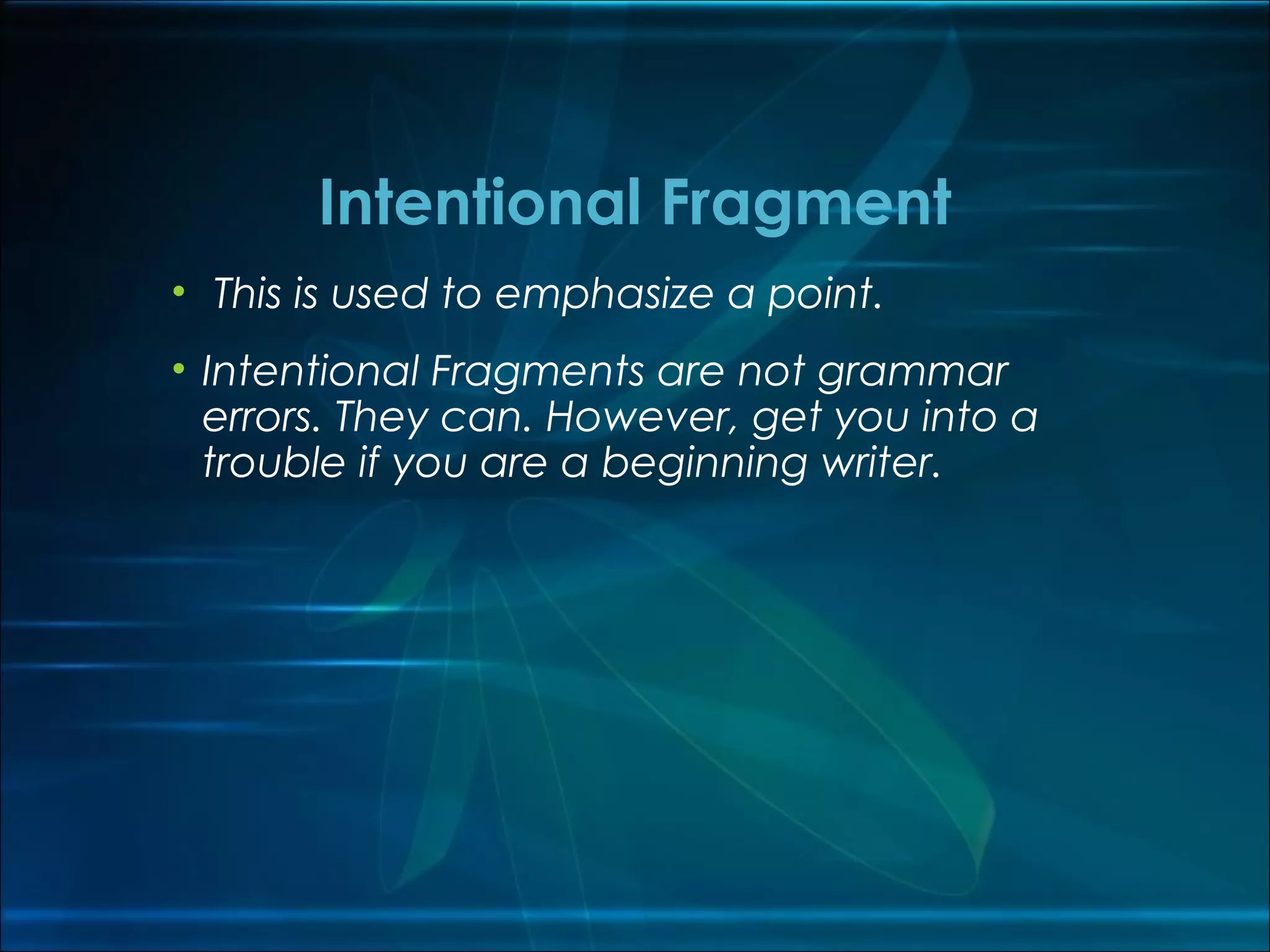 Sentence fragments | PPT
