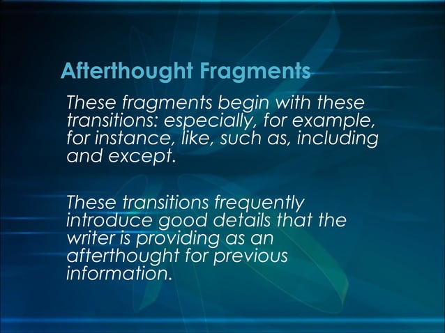 Sentence fragments | PPT