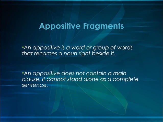 Sentence fragments | PPT