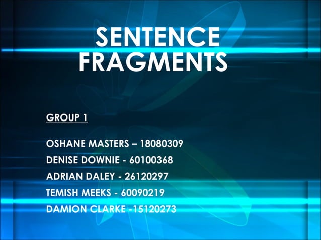 Sentence fragments | PPT