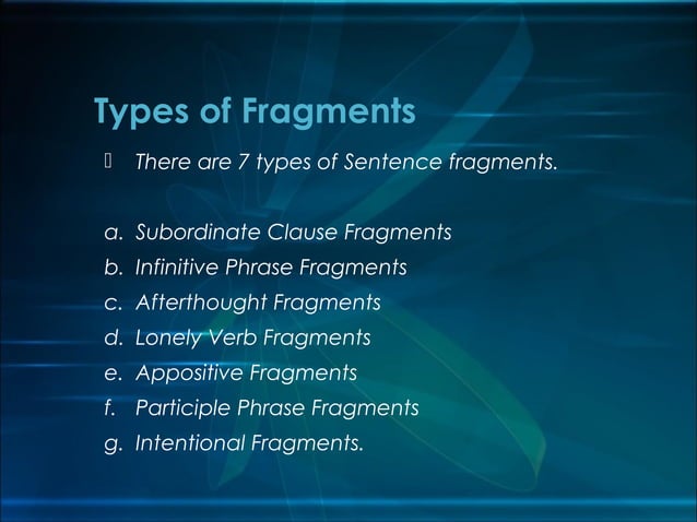Sentence fragments | PPT