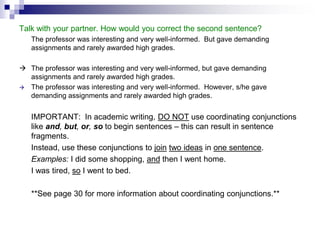Sentence fragments | PPTX