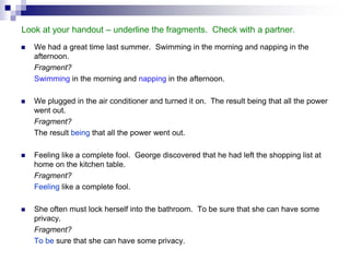 Sentence fragments | PPTX