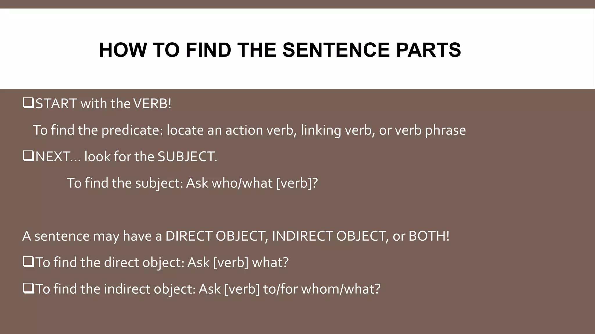 Sentence parts and patterns | PPTX | Programming Languages | Computing