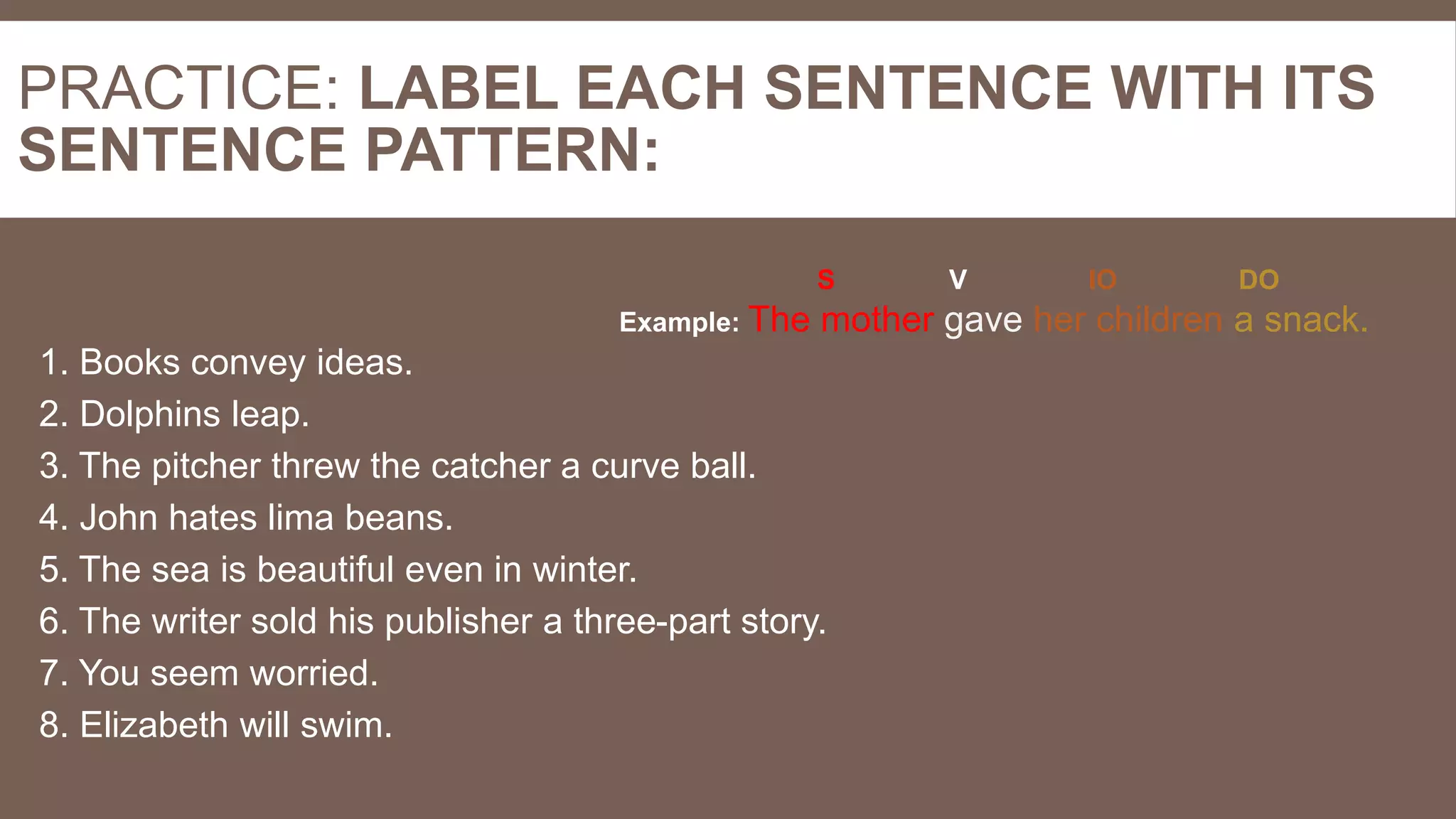 Sentence parts and patterns | PPTX | Programming Languages | Computing