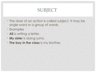 SENTENCE pARTS OF SENTENCE LECTURE .pptx