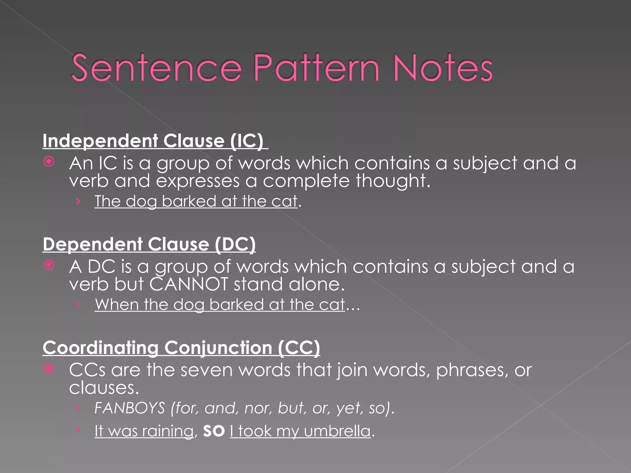 Sentence Patterns | PPT