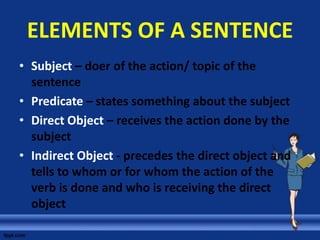 Basic Patterns of Sentences in a Paragraph | PDF