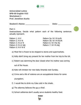 Sentence patterns practice | PDF | Infectious Diseases | Diseases and ...