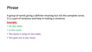 Sentence, Phrase and Clause (1).pptxx x | PPT