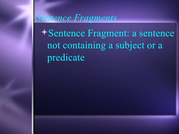 Sentence pragment