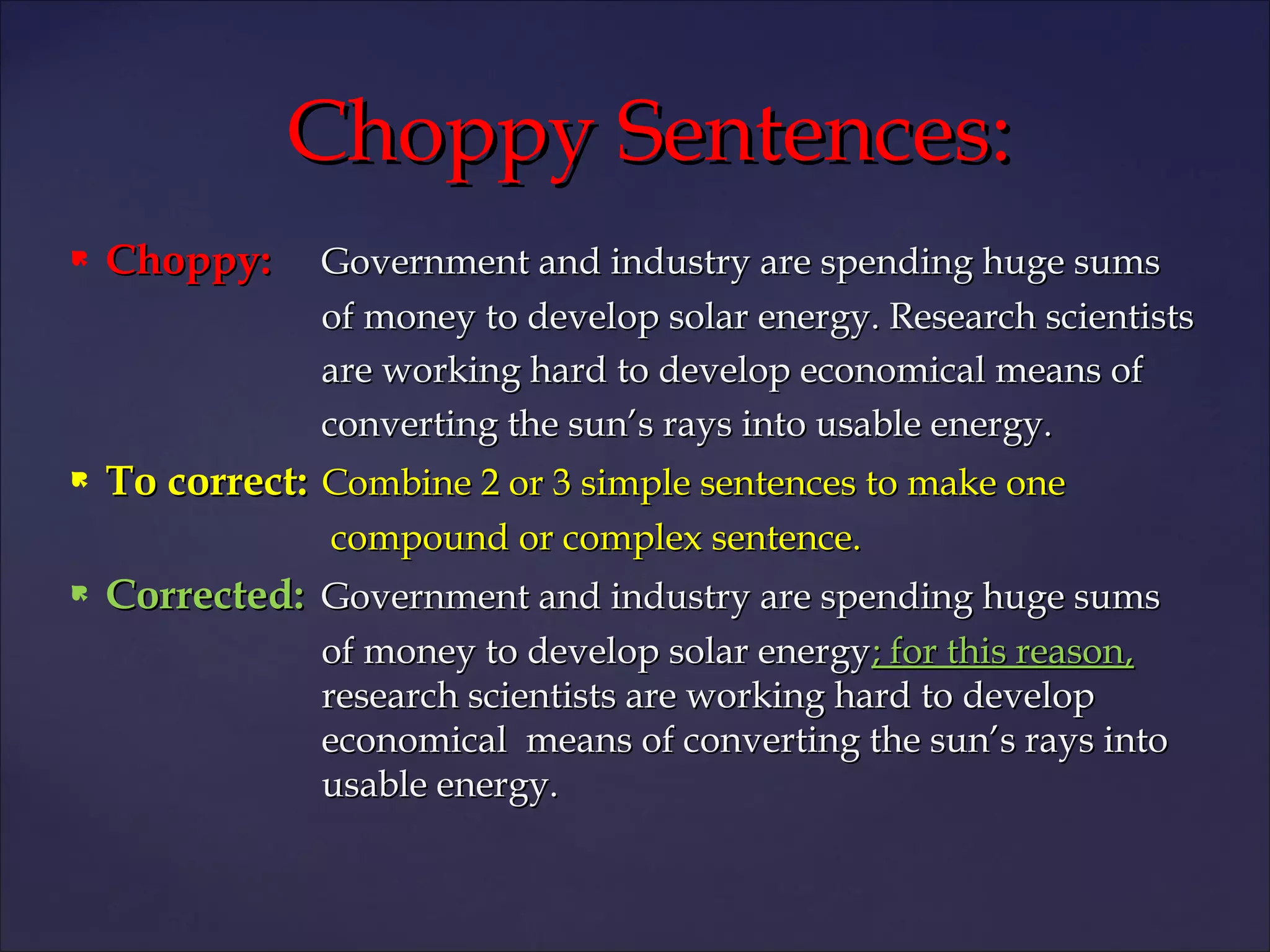 Sentence problems | PPT