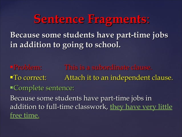 Sentence problems | PPT