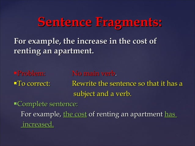 Sentence problems | PPT