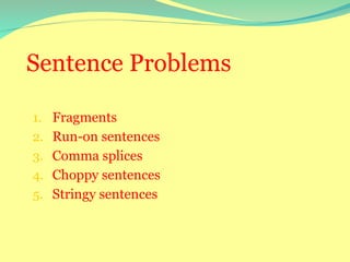 Sentence Problems for English learner with some skils. | PPT