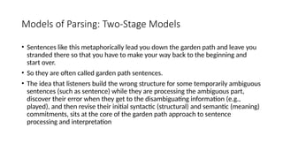 Sentence Processing for brain and language processing | PPTX