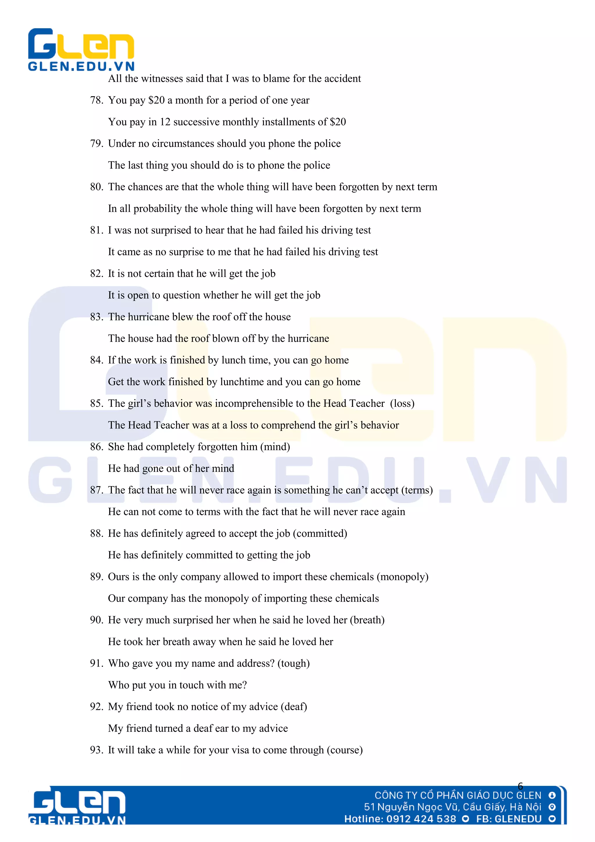 Sentence rewriting keys | PDF