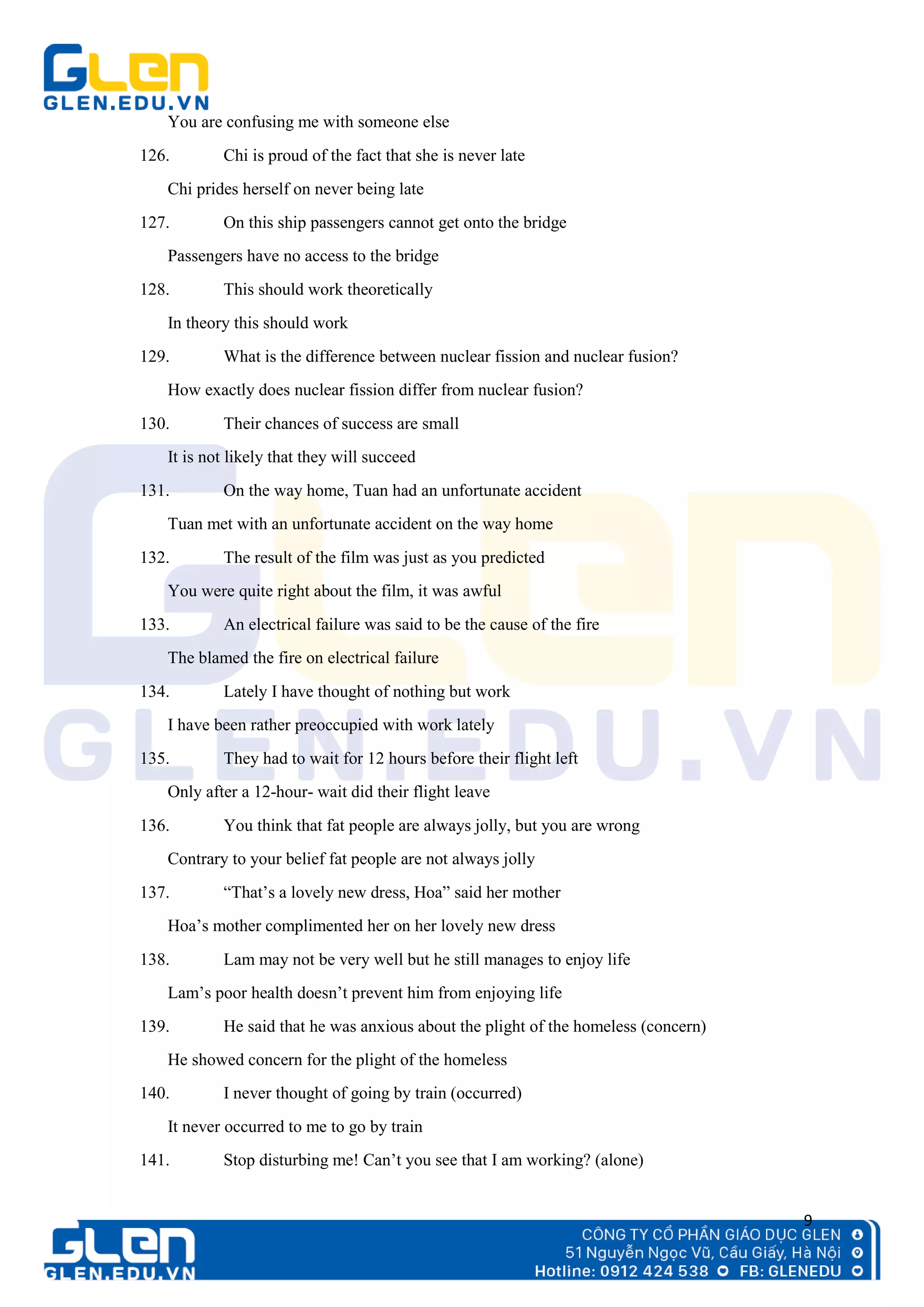 Sentence rewriting keys | PDF