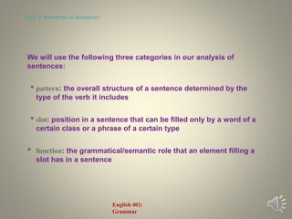 English Grammar Lecture 5: Sentences | PPT