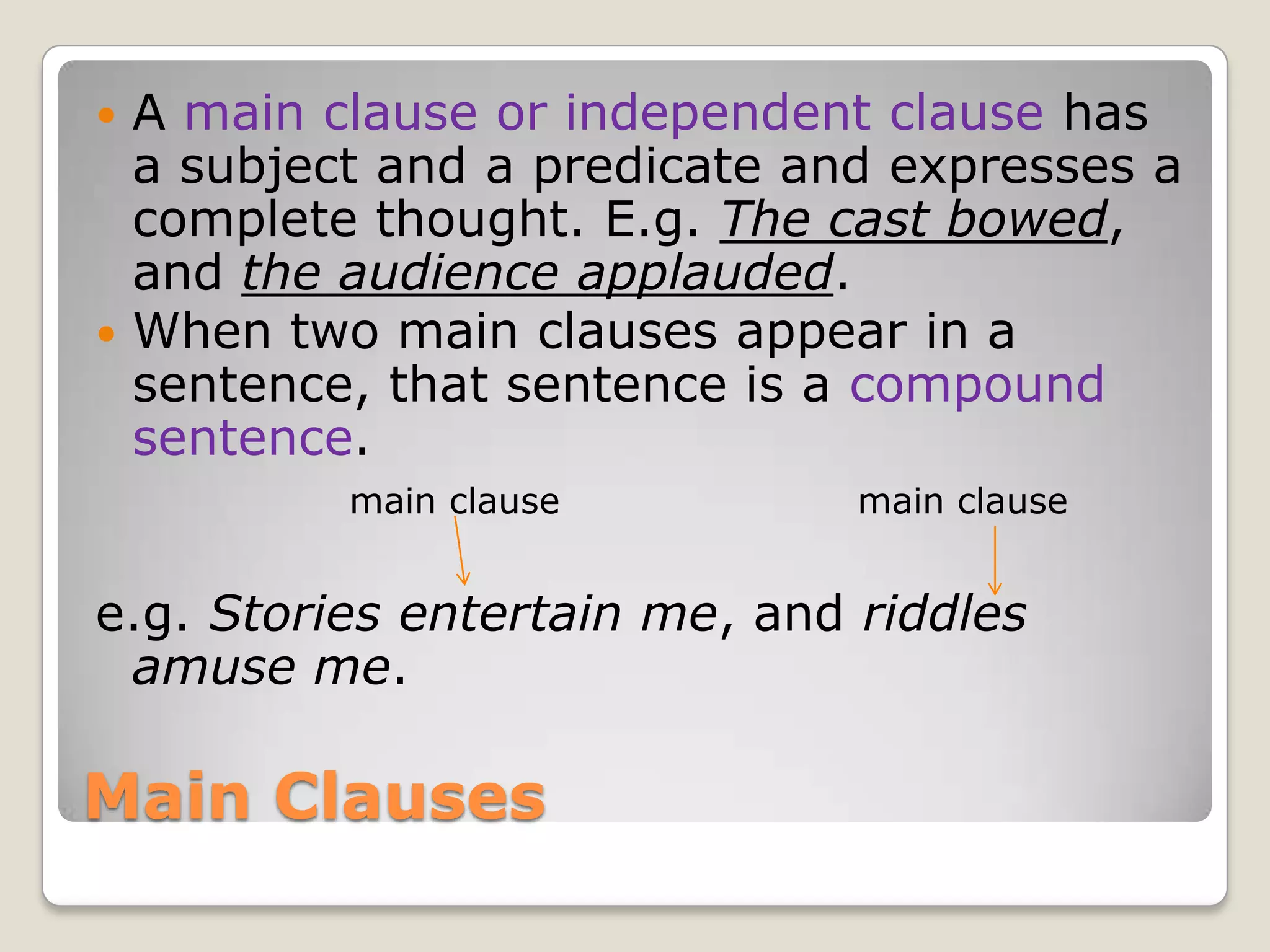Sentences and clauses | PPT