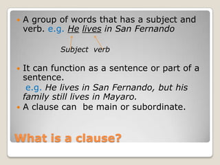Sentences and clauses | PPT