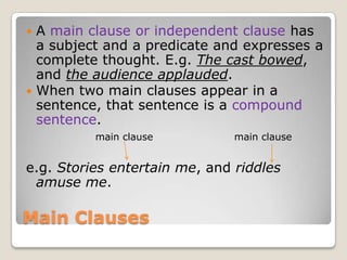 Sentences and clauses | PPT