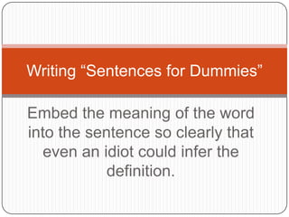 Sentences for dummies | PPTX