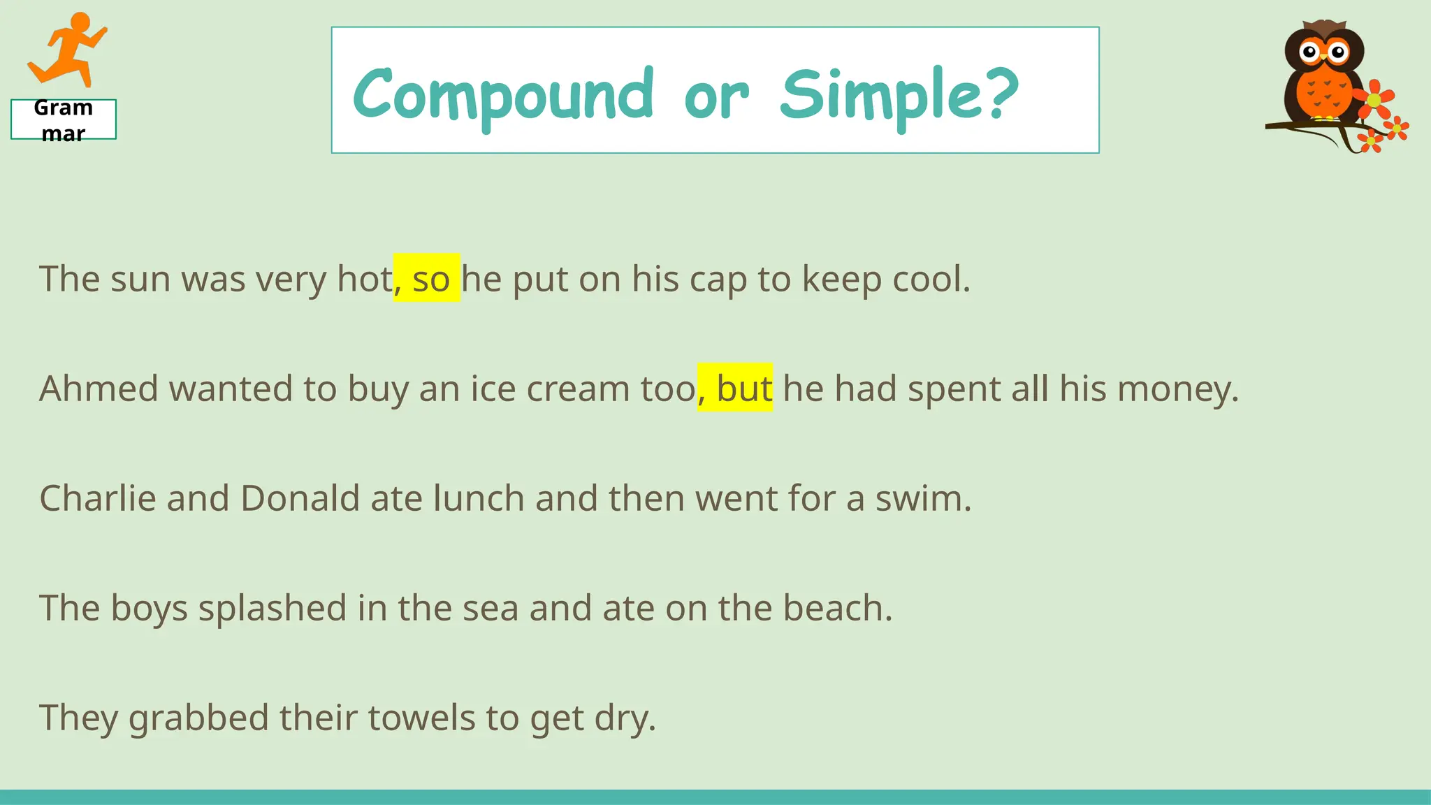 Sentence Simple vs Compound sentences grade 3 | PPTX