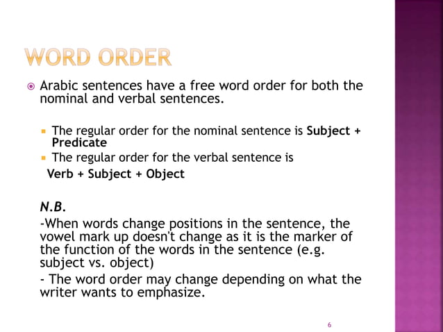 Verbal and Nominal Sentences in Arabic | PPTX
