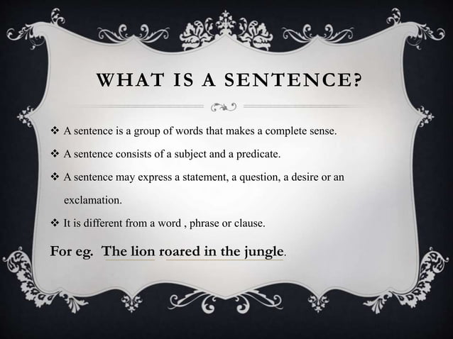 Sentences & its parts | PPTX