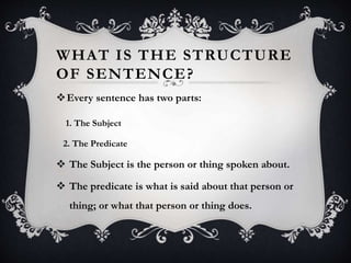 Sentences & its parts | PPTX