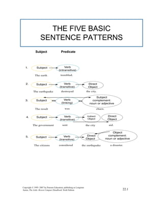 Sentences parts and patterns | PDF
