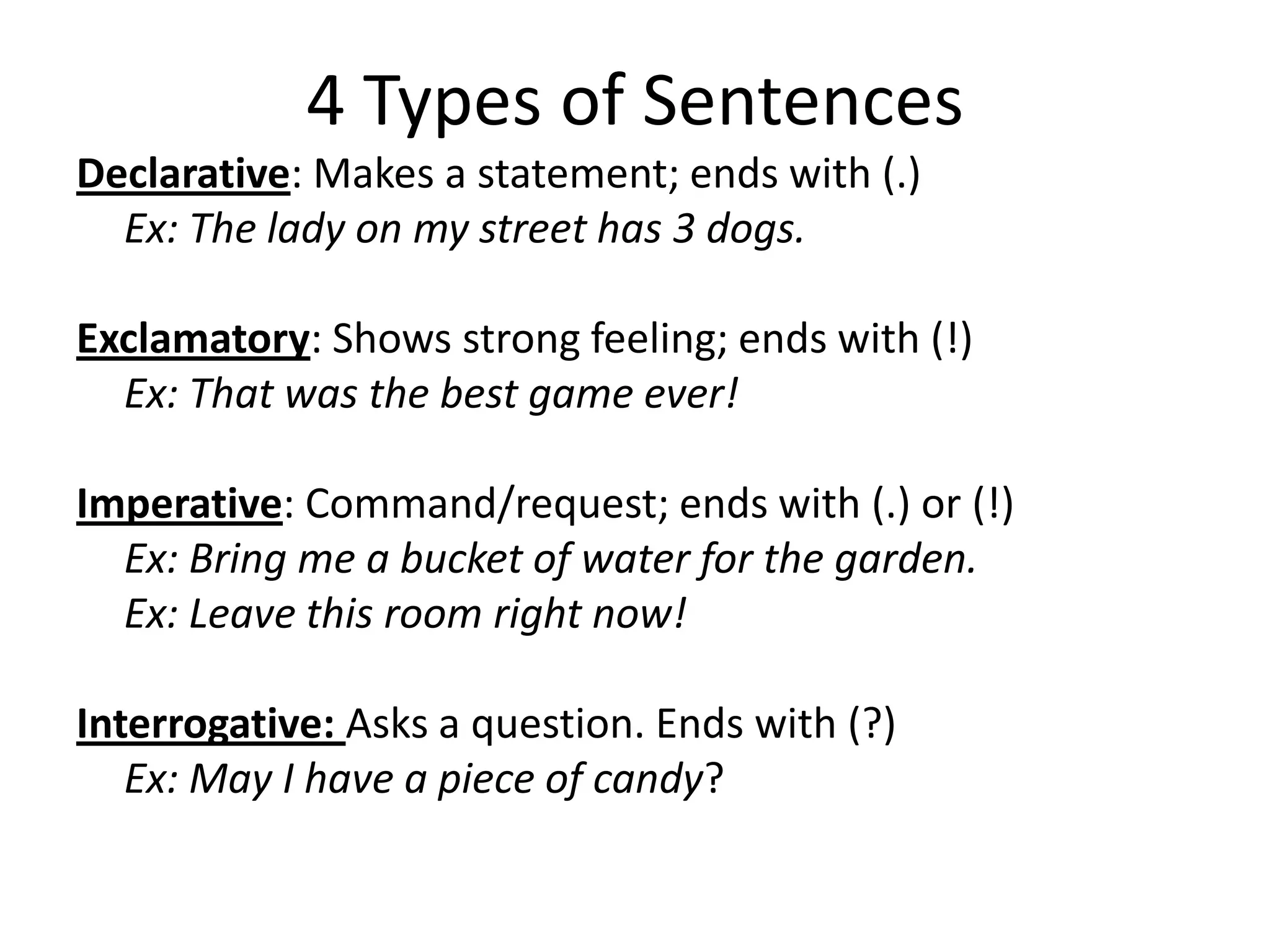 Sentences review | PPT
