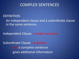 Sentences simple and compound | PPT